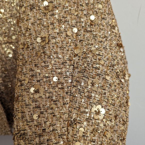 Zara | Jackets & Coats | Zara Gold Sequin Jacket S L Nwt | Poshmark